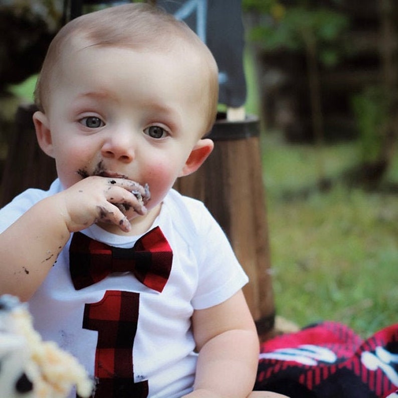 Boys First Birthday Lumberjack Outfit Buffalo Plaid Baby Boy | Etsy