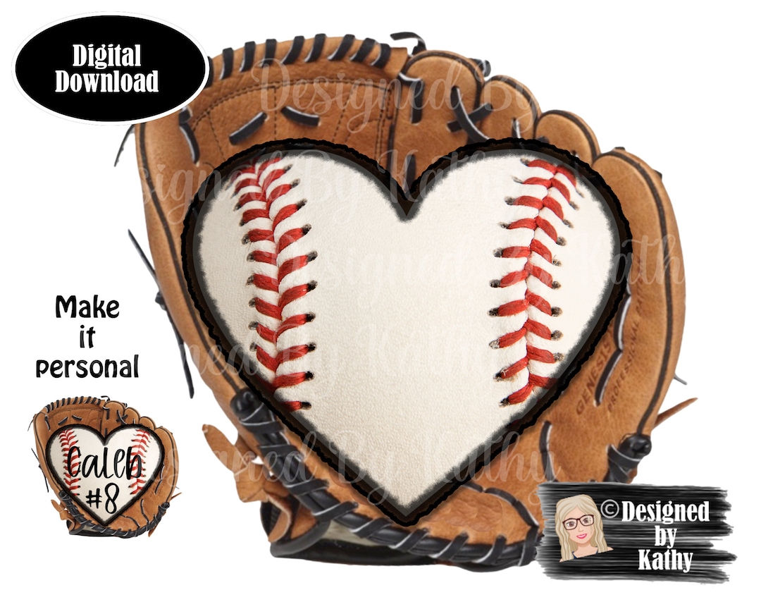 Personalize Baseball Heart in Baseball | Digital Download Design ...