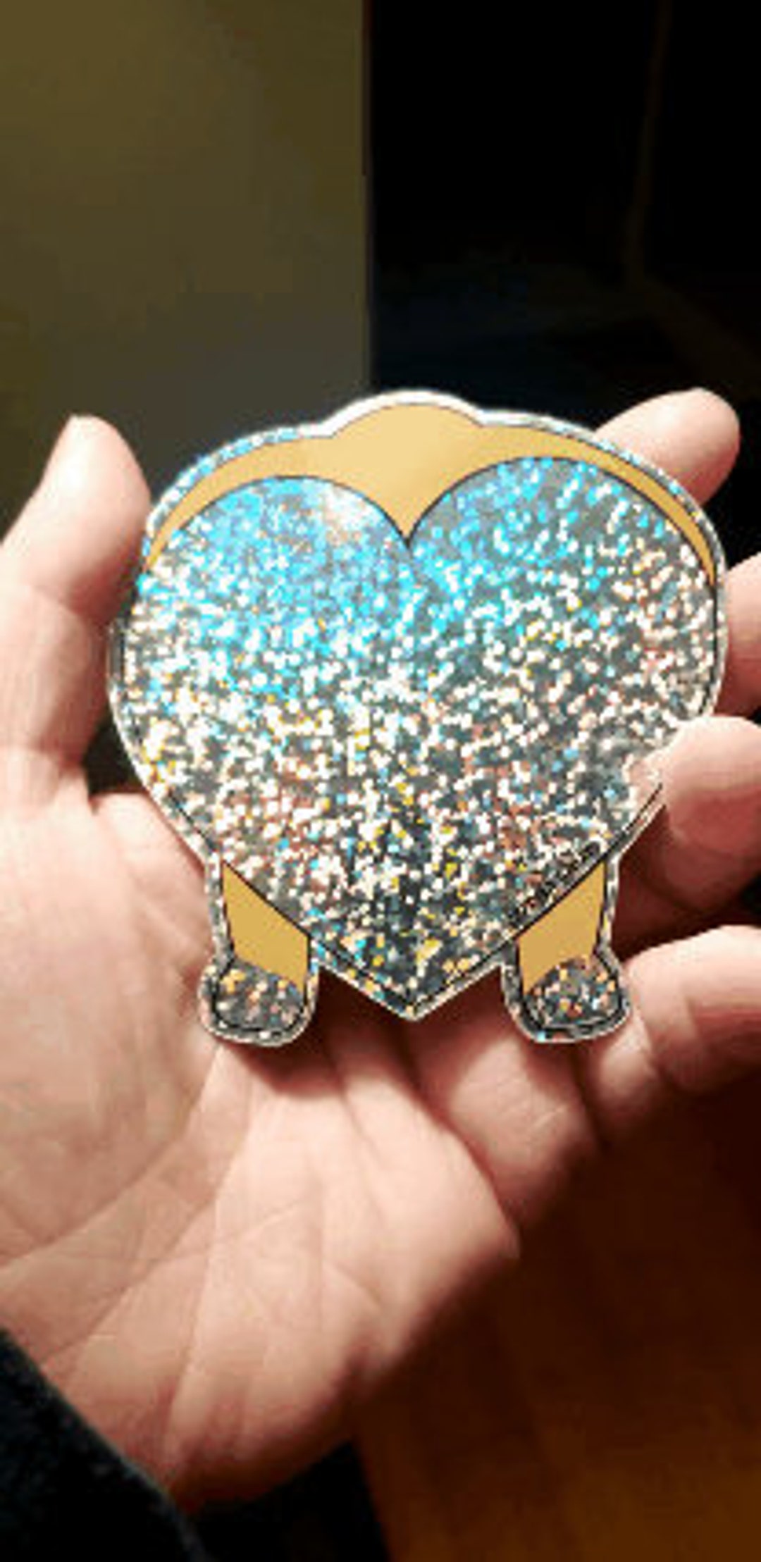 Corgi Heart Butt - Holographic Glittery STICKER! - Etsy