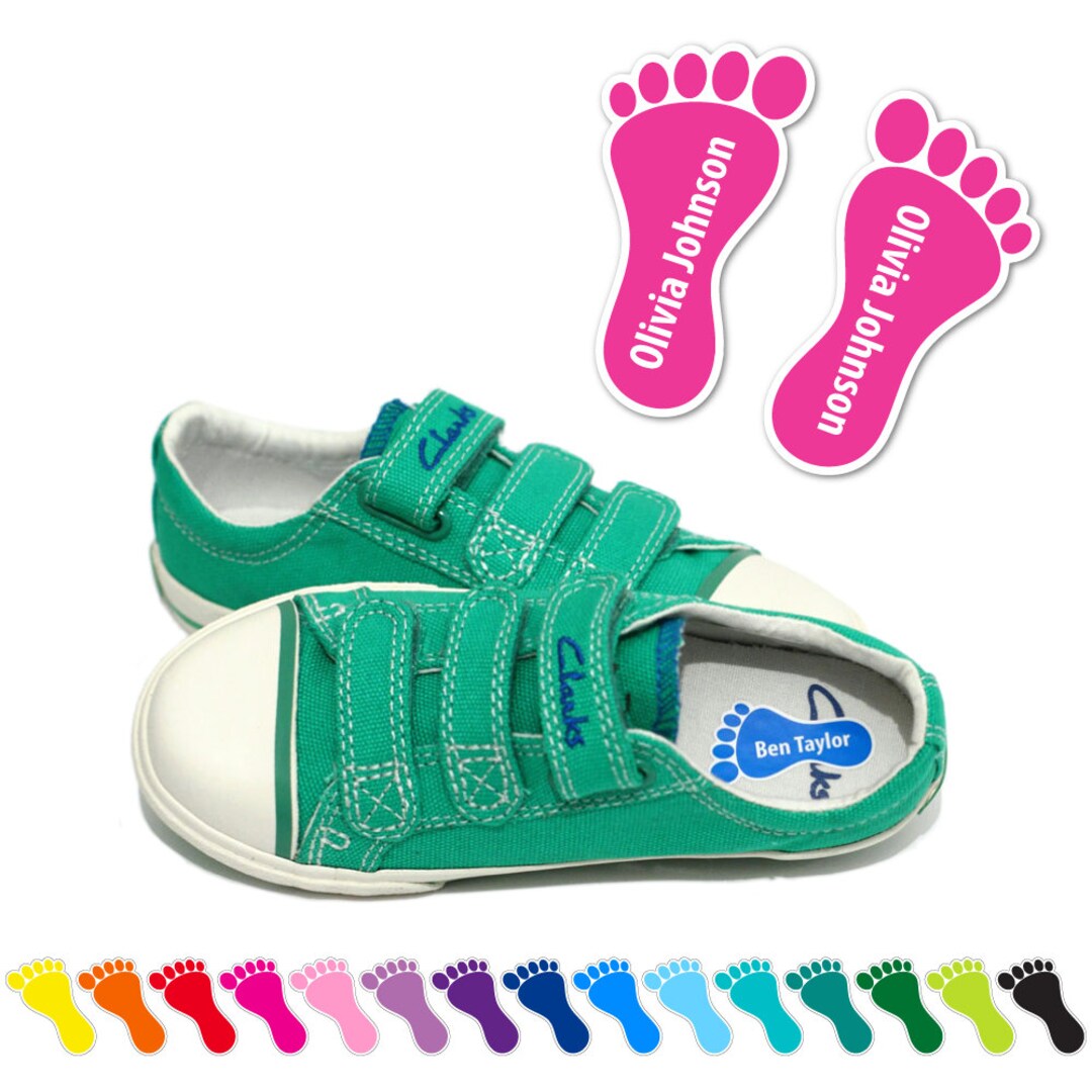 Shoe Labels for Kids Feet Shaped Personalised Name School - Etsy UK