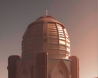 Mars Church 1 Sci-fi Art Space Age Christian Print Downloadable Wall ...