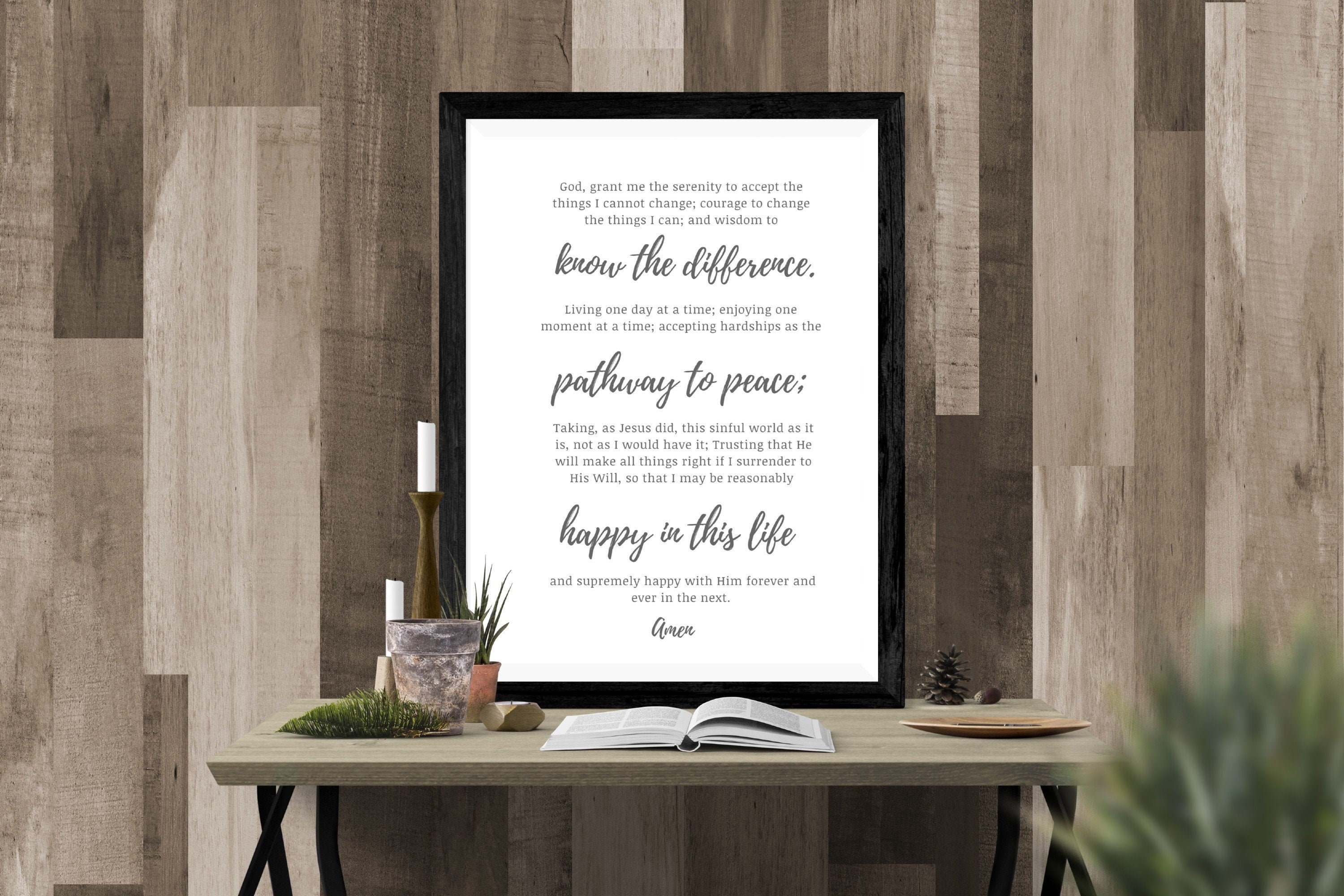 The Serenity Prayer (long Version) Christian Prayer, Printable Wall Art ...