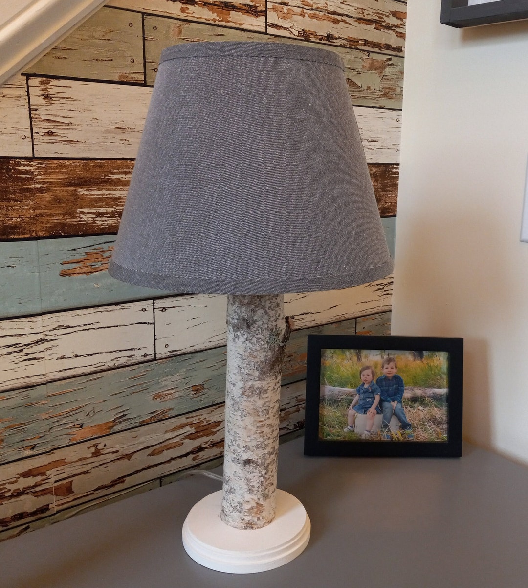 Real Birch Log Lamp Rustic Wooden Farmhouse Table Lamp - Etsy