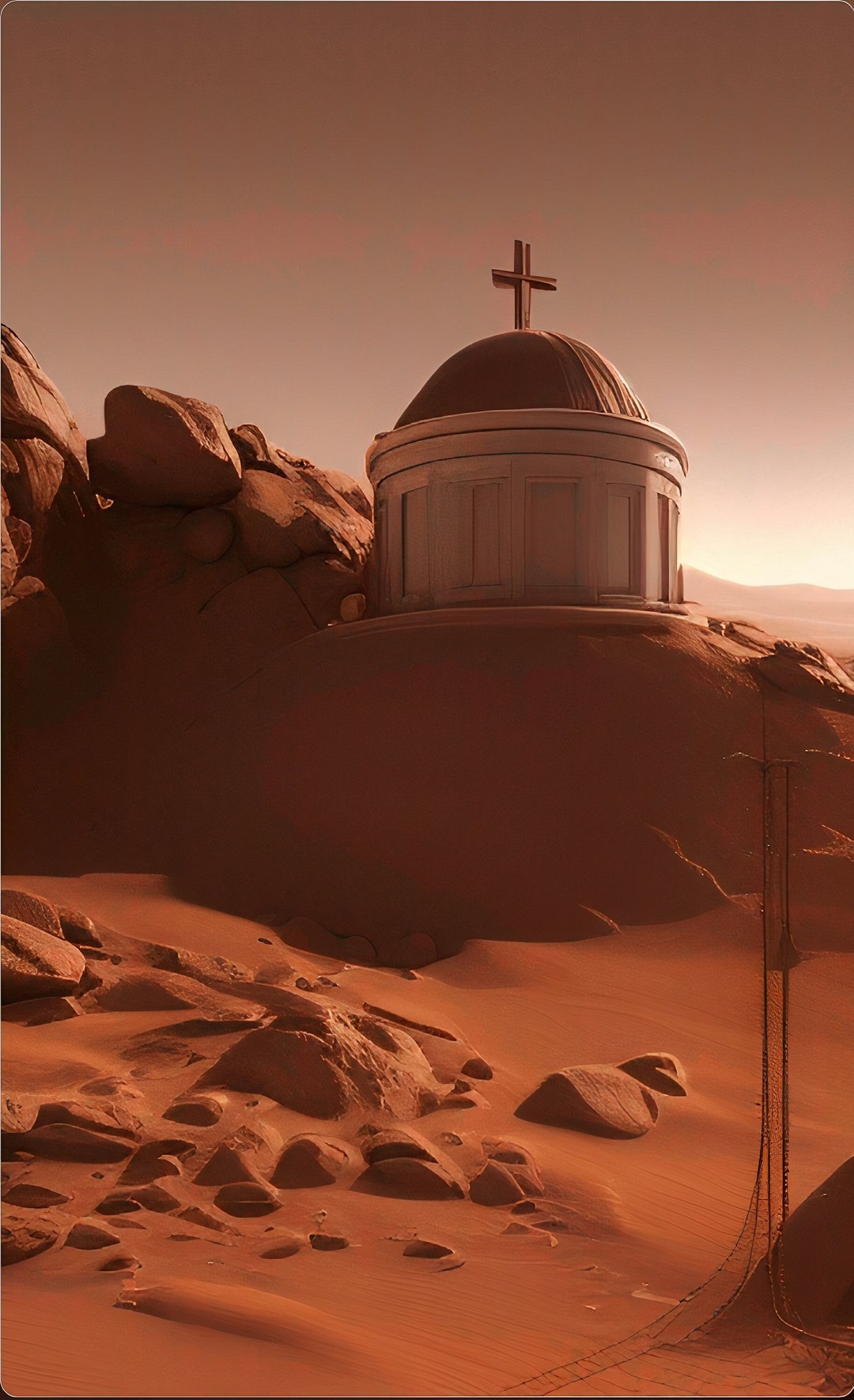 Mars Church #1 Sci-fi Art - Space Age Christian Print Downloadable Wall ...
