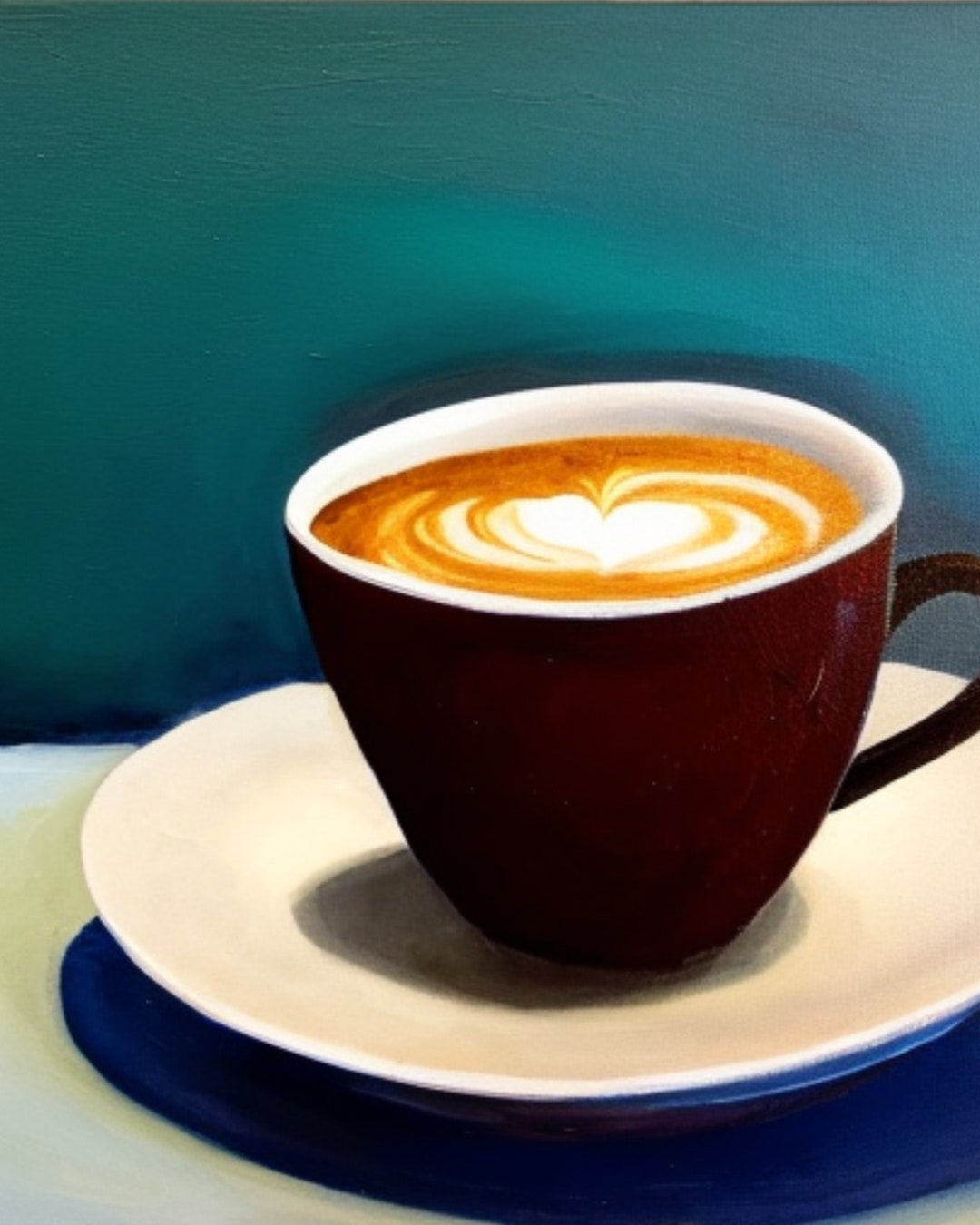 Coffee Cup Original Art Wall Decor - Downloadable Wall Art - Etsy