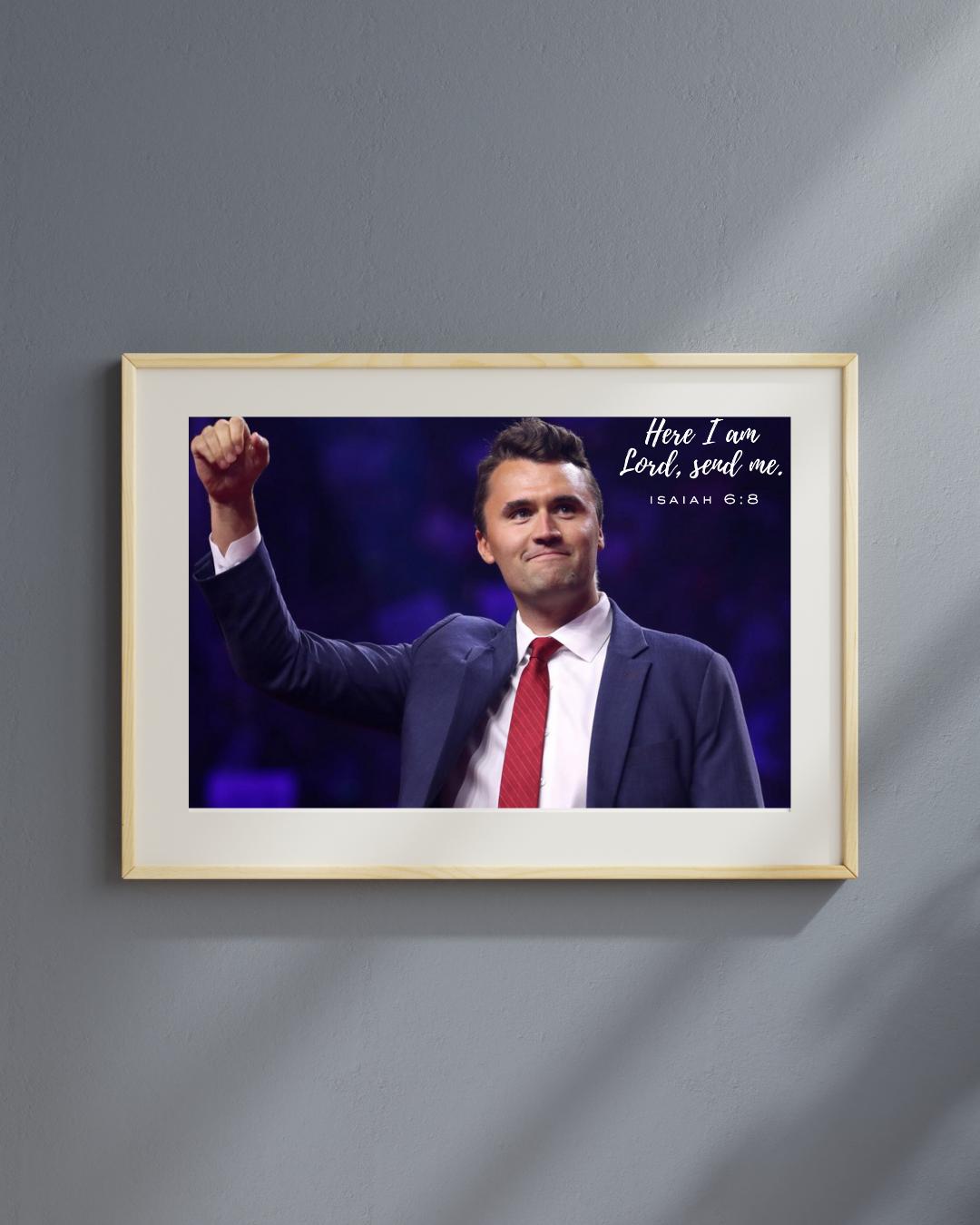 Charlie Kirk Wall Art, Here I Am Send Me - Patriotic Minimalist Print ...