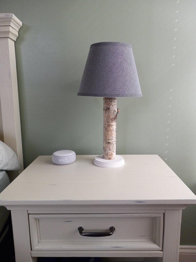 Real Birch Log Lamp - Rustic Wooden Farmhouse Table Lamp - Etsy