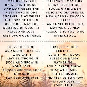 Meal Prayer Cards for Christian Family - Downloadable Table Prayers - Etsy