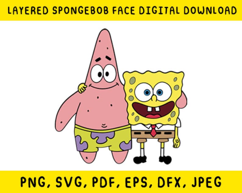 Spongebob And Patrick Layered Cut File For Cricut Spongebob | Etsy