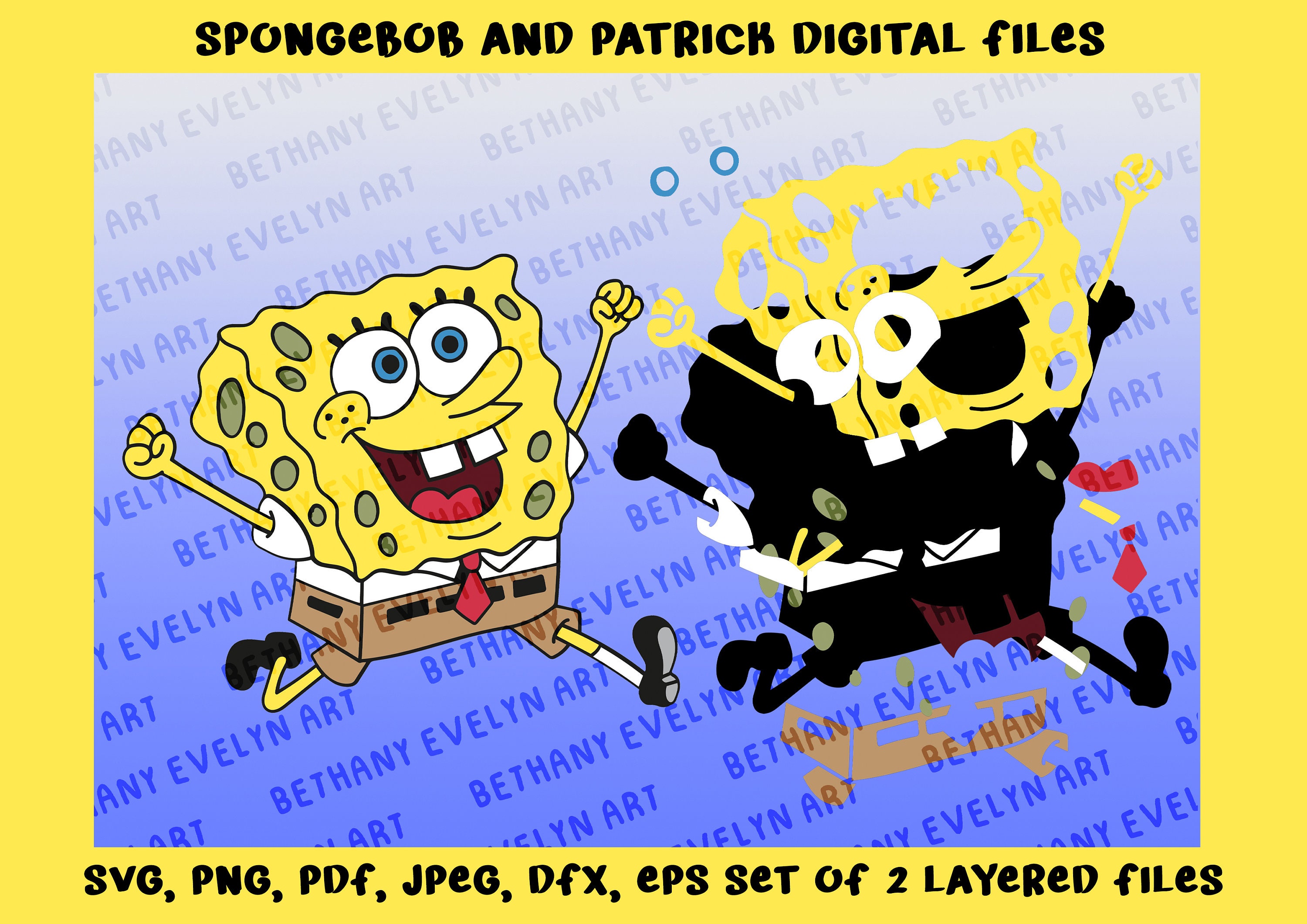 Layered Spongebob SVG Bundle For Cricut Spongebob And Patrick | Etsy