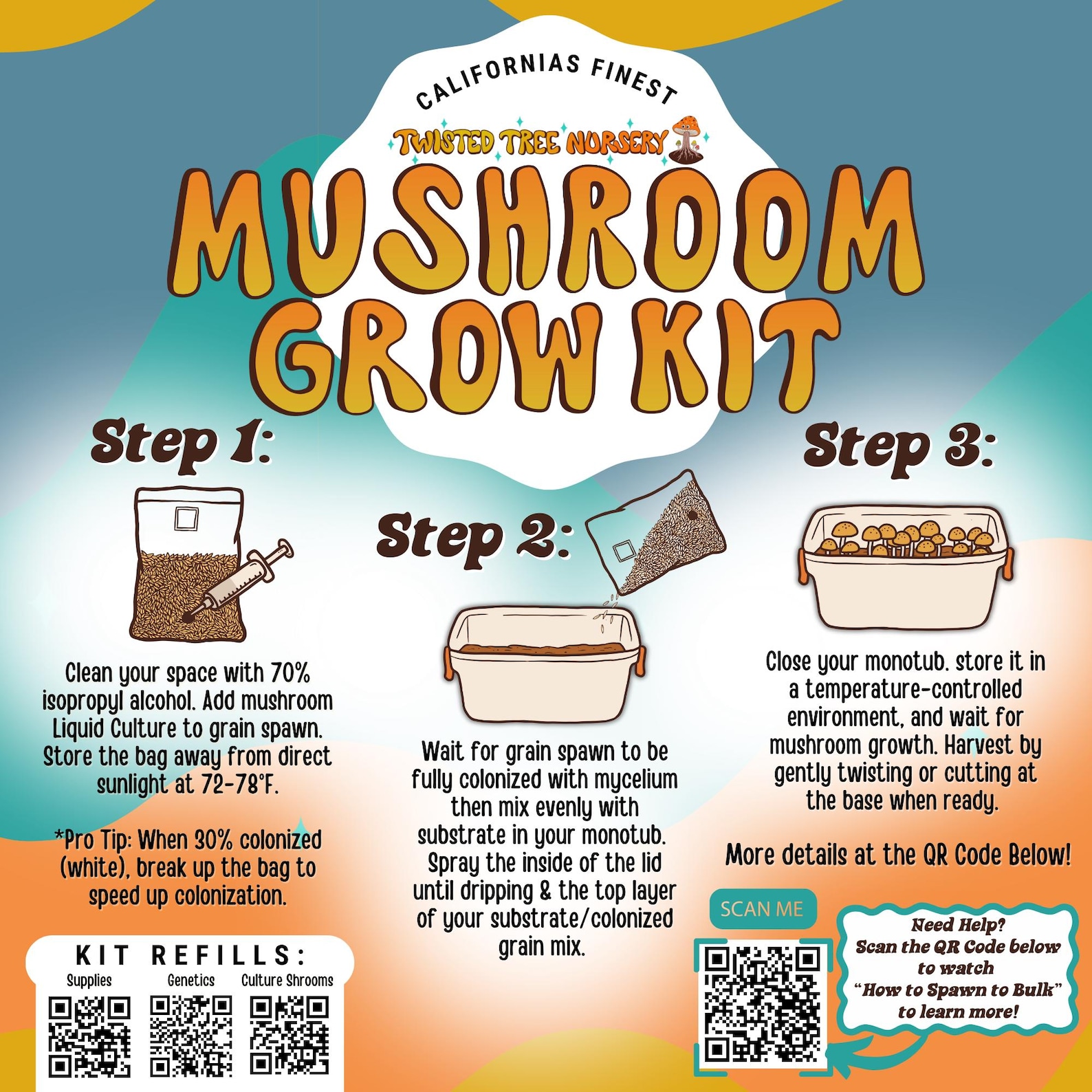 Beginner's Mushroom Grow Kit | Microppose Monotub Easy Cultivation | Magic Mono-tub Tek DIY ...