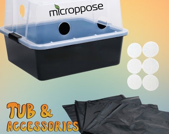 Microppose MEDIUM Mushroom Monotub Fruiting Chamber With Filter Disks ...