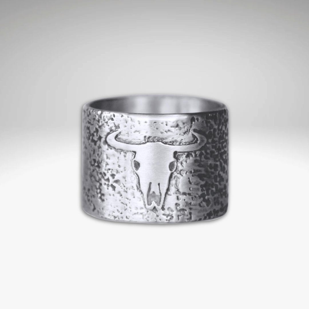 Bison Skull Ring - Silver Thumb Ring - Chunky Brass Ring - Etsy