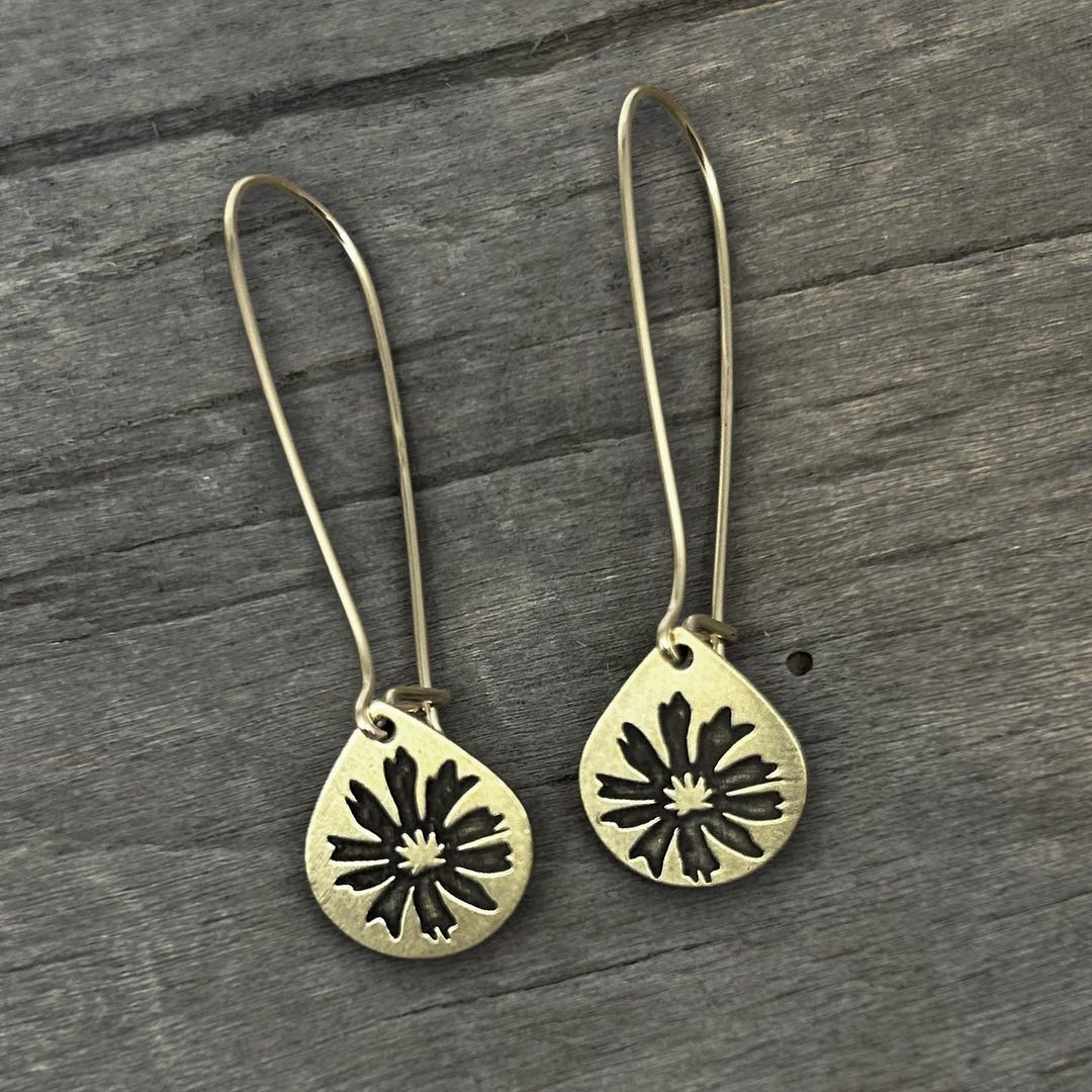 Bitterroot Long Earrings, Flower Jewelry, Gift for Montana Lover ...