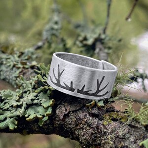 Antler Adjustable Ring Jewelry for the Hunter Nature Lover - Etsy