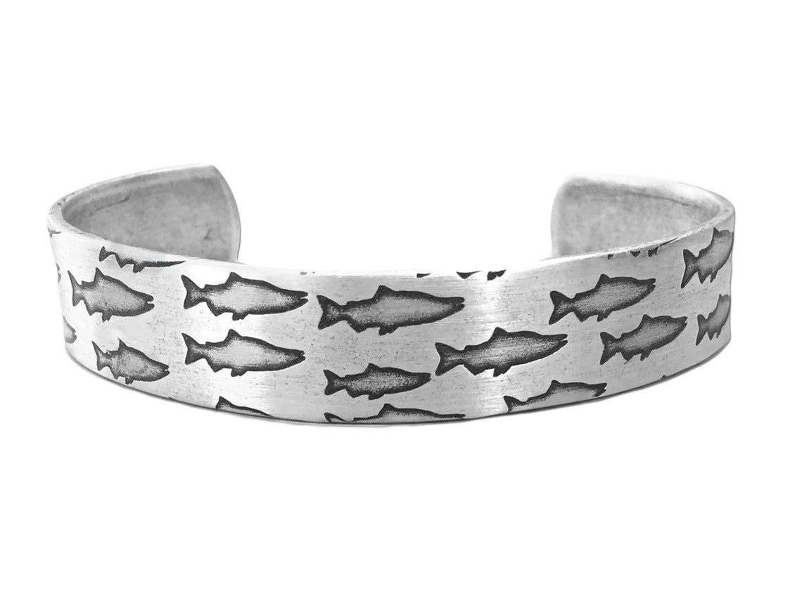 Salmon Run Cuff Salmon Cuff Bracelet Fish Cuff Bracelet | Etsy