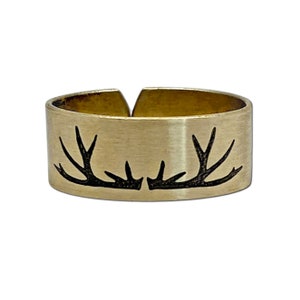 Antler Adjustable Ring Jewelry for the Hunter Nature Lover - Etsy