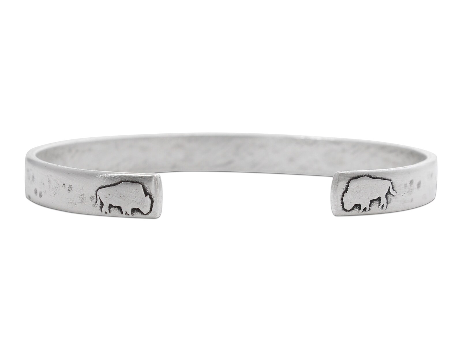 Matte Silver Skinny Buffalo Cuff. Bison Jewelry. Set of 3 - Etsy