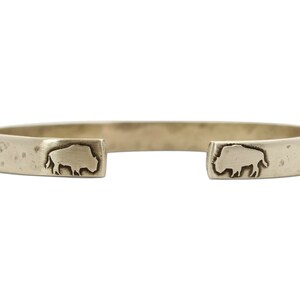 Matte Silver Skinny Buffalo Cuff. Bison Jewelry. Set of 3 Men's Cuff ...