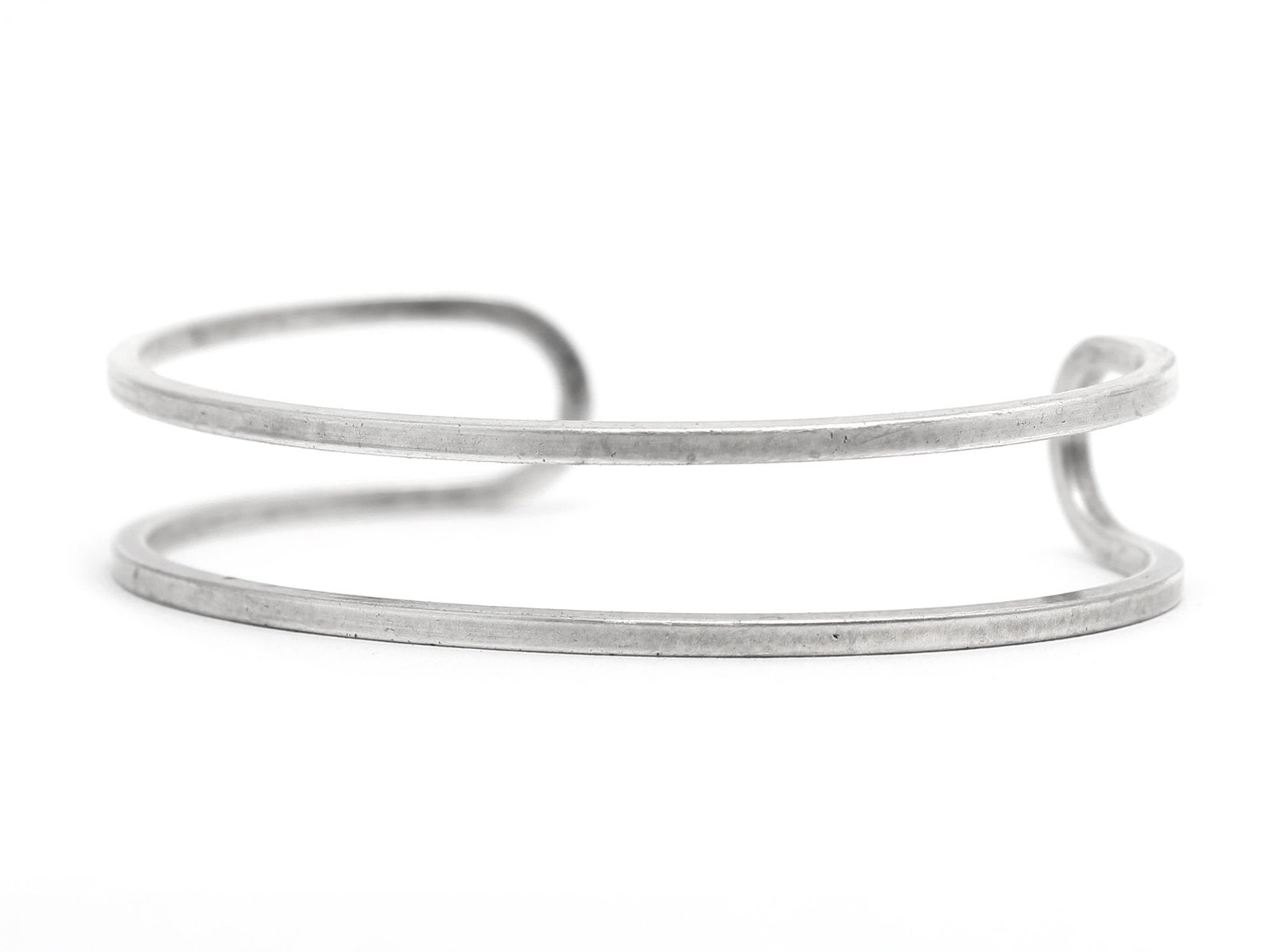 Open Space Simple Cuff Bracelet Matte Silver or Antique | Etsy