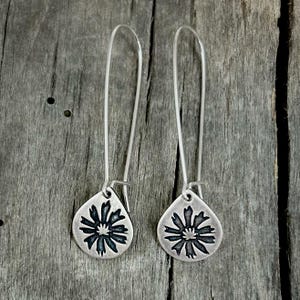 Bitterroot Long Earrings, Flower Jewelry, Gift for Montana Lover ...