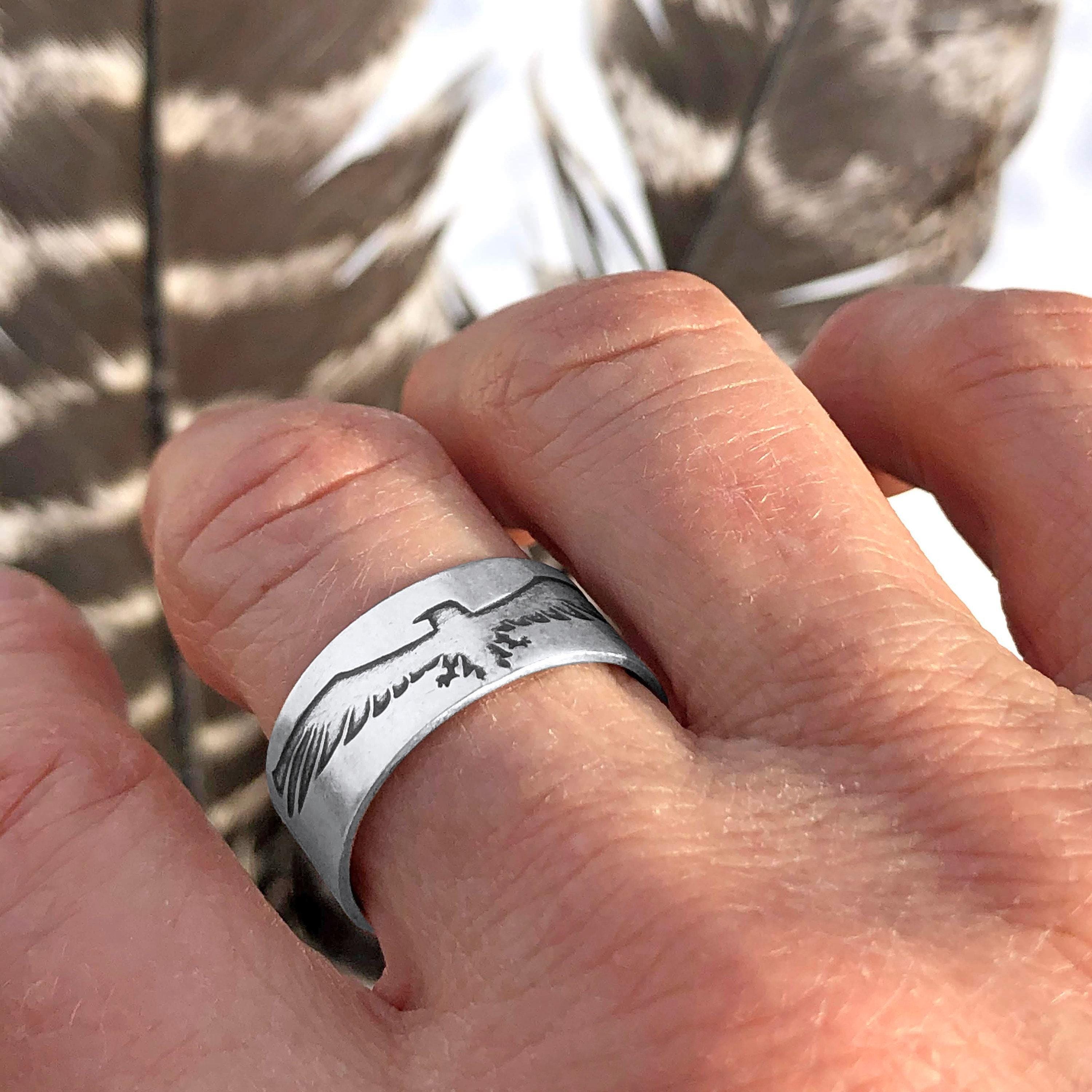 Freebird Eagle Adjustable Ring, Animal Ring - Eagle Jewelry - Etsy