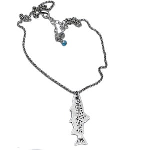 Fishin' Necklace Fly Fishing Gift Fish Necklace | Etsy