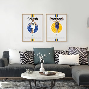 Splash Brothers Poster, Stephen Curry Art, Klay Thompson Art, Office ...