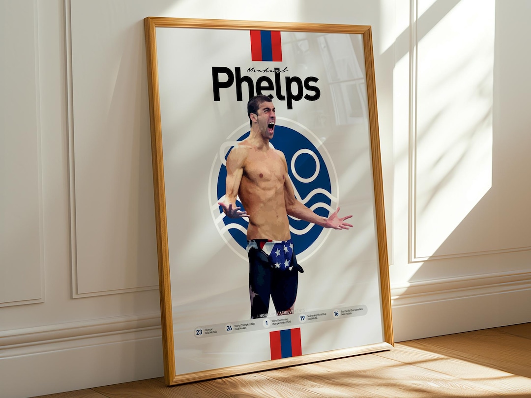 Michael Phelps Poster, Michael Phelps Print, Michael Phelps Art ...