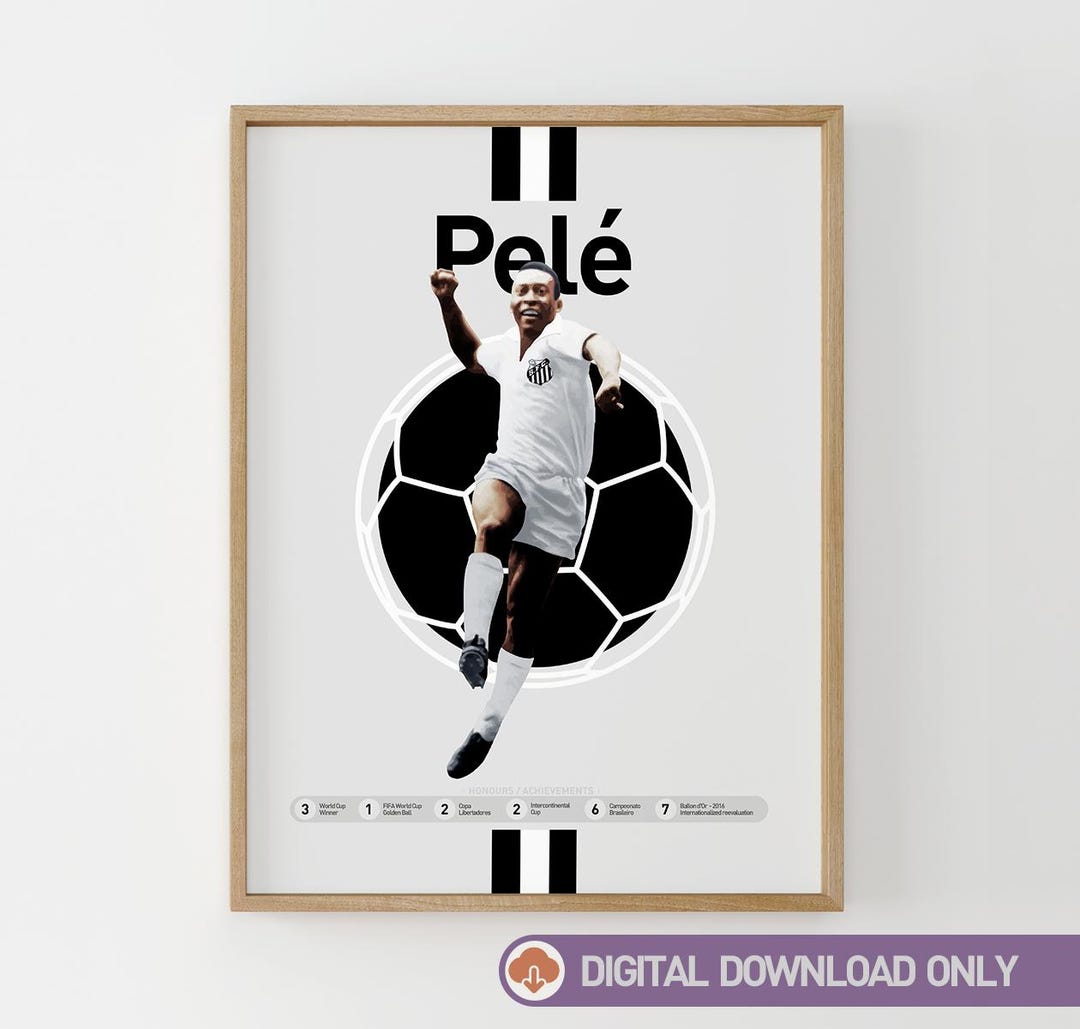 Pelé Poster Santos FC, Digital Download, Pelé Print, Pelé Art ...