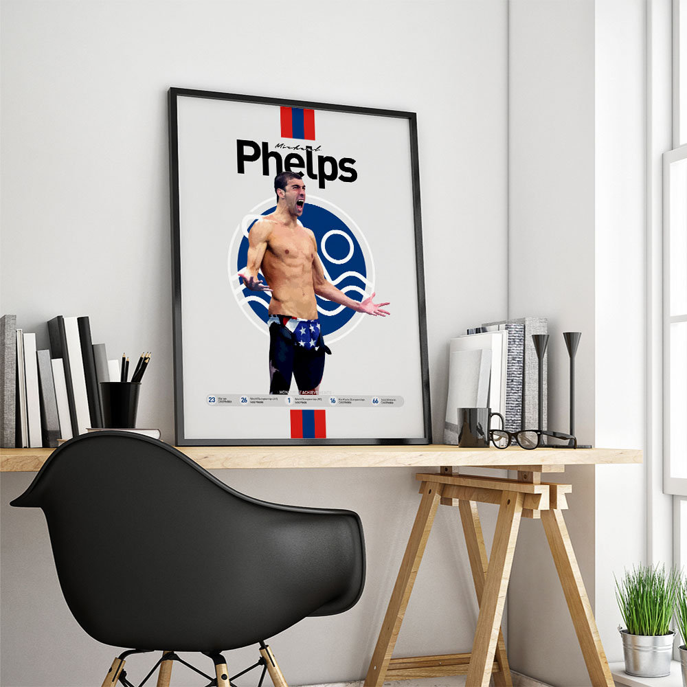Michael Phelps Poster, Michael Phelps Print, Michael Phelps Art ...