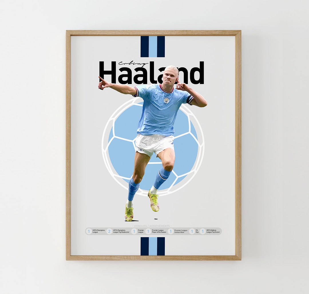 Erling Haaland Poster, Erling Haaland Print, Minimalist Poster, Office ...