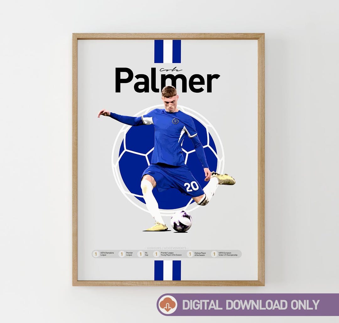 Cole Palmer Chelsea Poster, Digital Download, Cole Palmer Chelsea Print ...