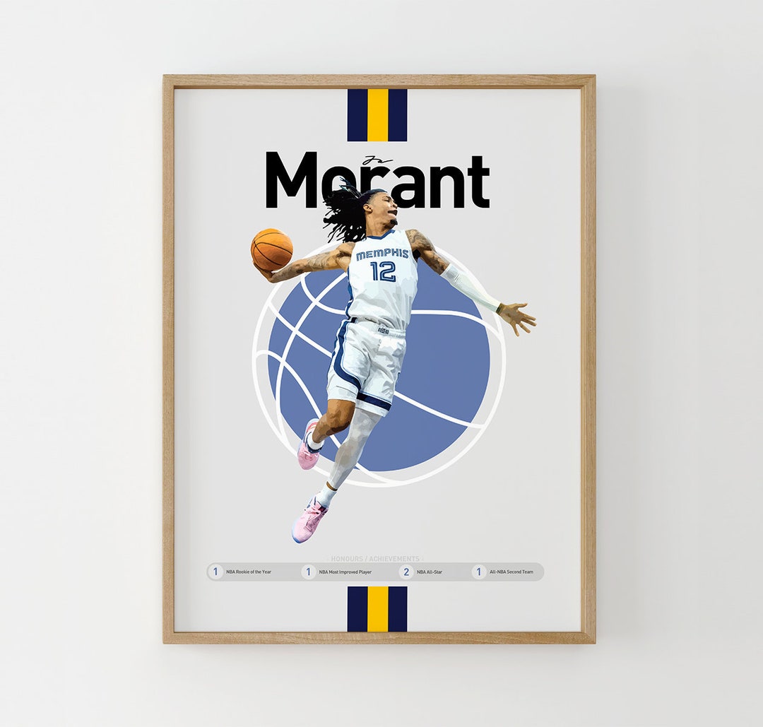 Ja Morant Print, Ja Morant Poster, Morant Art, Ja Morant Grizzlies ...
