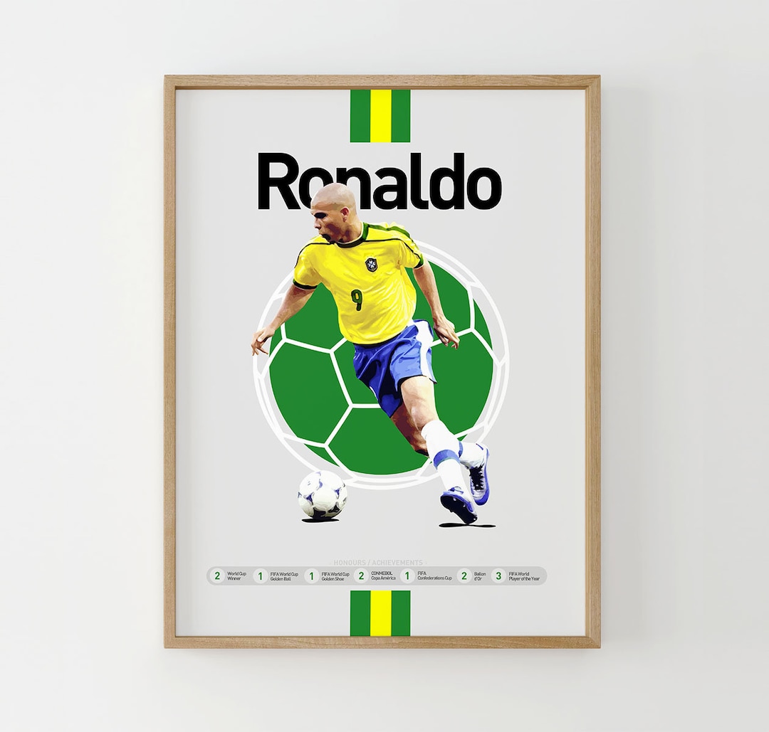 Ronaldo Brazil Print, Ronaldo Print, Ronaldo Poster, Minimalist Poster ...