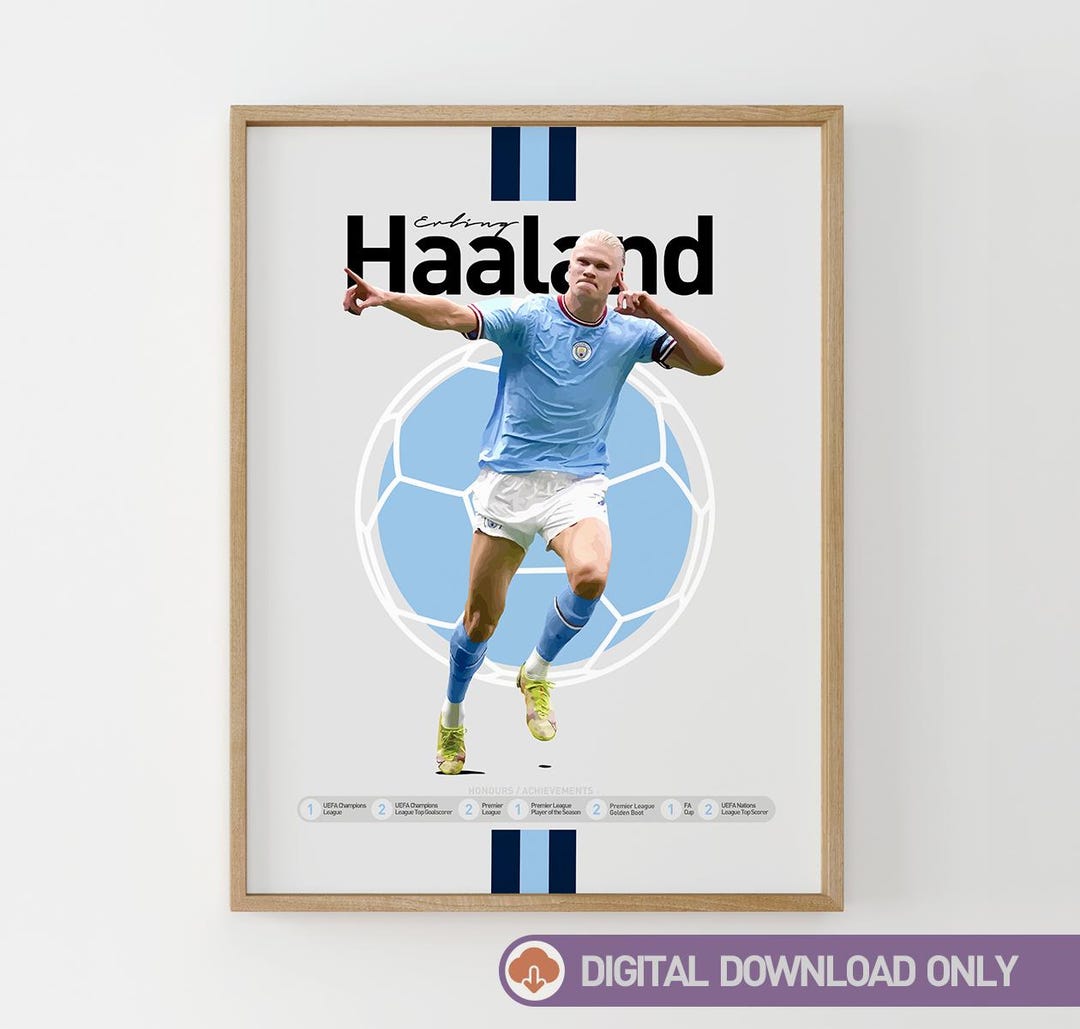 Erling Haaland Poster, Digital Download, Erling Haaland Print ...