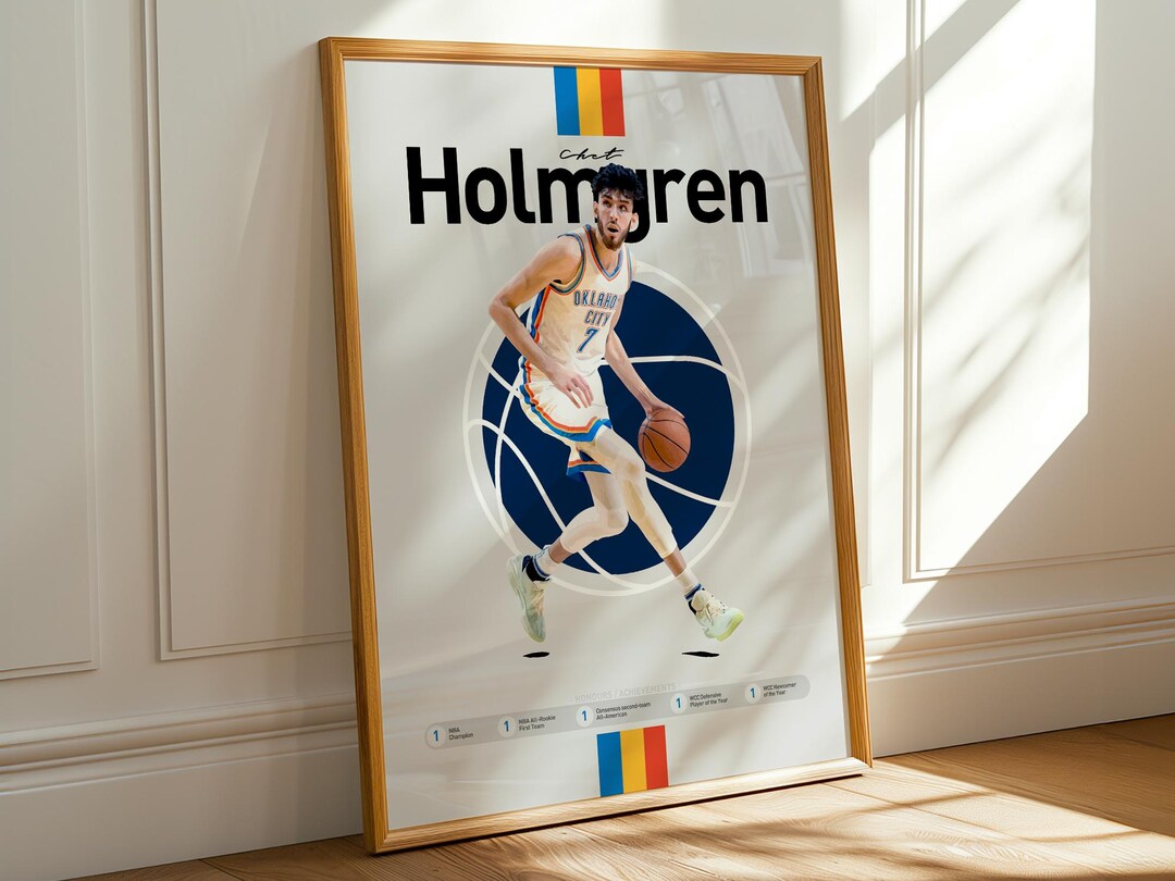 Chet Holmgren Thunder Art Print: Minimalist Basketball Poster (digital ...