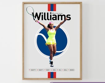 Serena Williams Poster, Tennis Print, Tennis Poster, Minimalist Poster ...