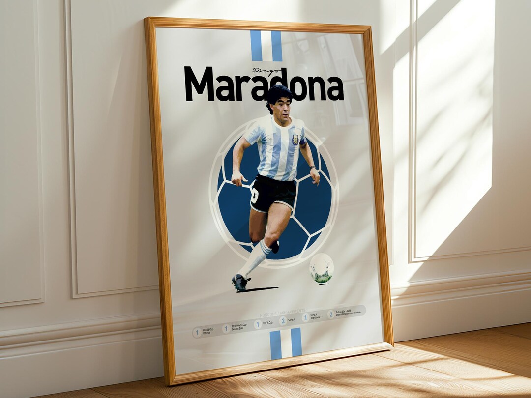 Diego Maradona Argentina Print: Minimalist Football Poster (digital ...