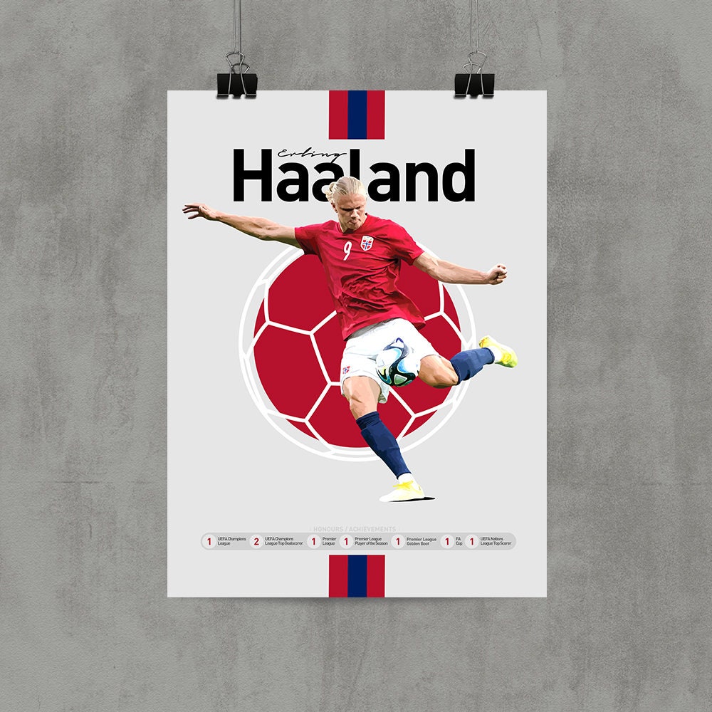 Erling Haaland Poster, Haaland Norway National Team Poster sold by Hail ...