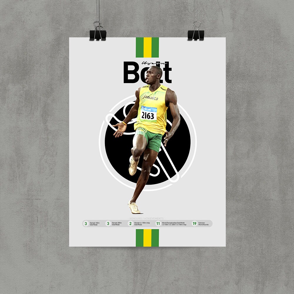 Usain Bolt Poster, Usain Bolt Print, Usain Bolt Art, Minimalist Poster ...