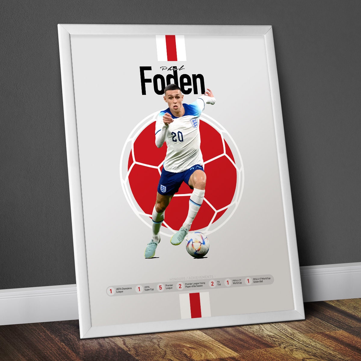 Phil Foden England Poster, Phil Foden England Print, Phil Foden England ...