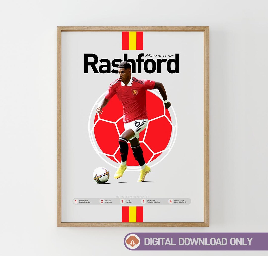 Marcus Rashford Poster, Digital Download, Marcus Rashford Print ...