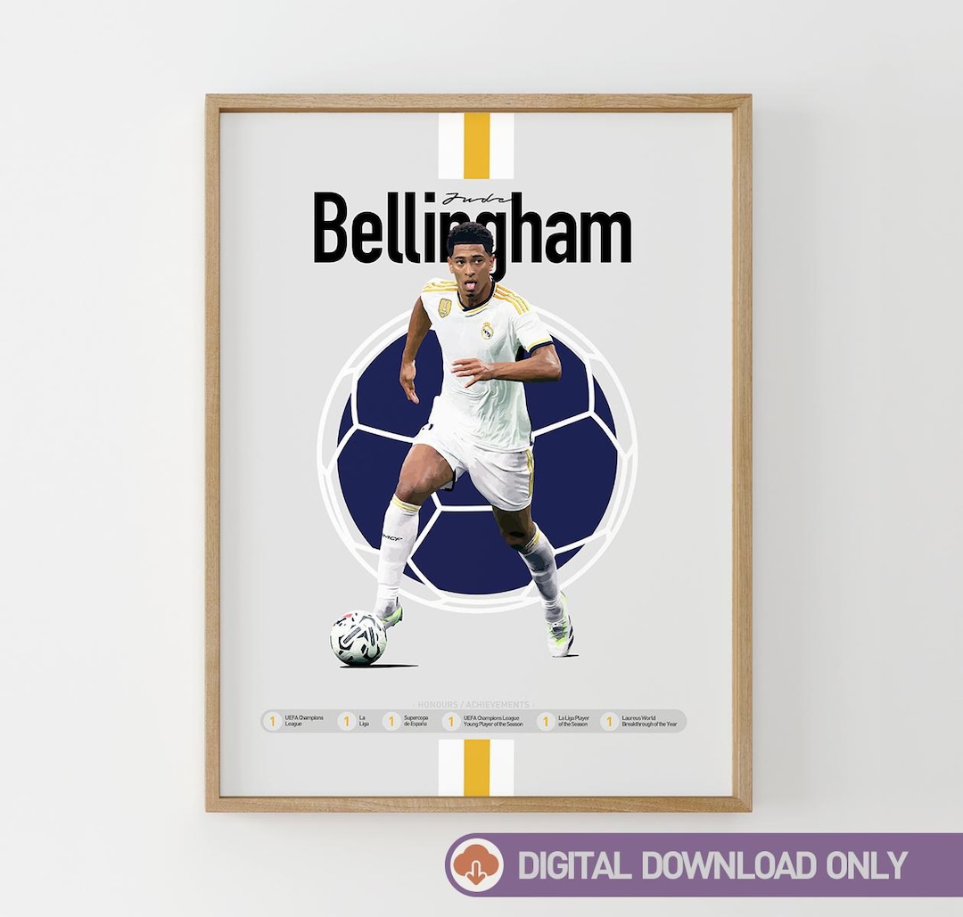 Jude Bellingham Real Madrid Poster, Digital Download, Jude Bellingham ...