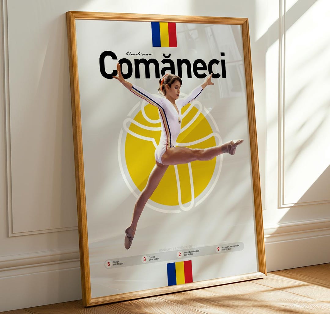 Nadia Comaneci Impressão Artística Minimalista: Ginasta Romena ...