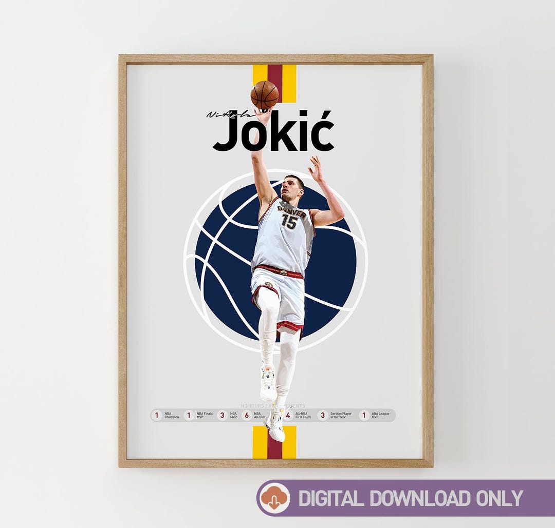 Nikola Jokic Wall Art, Digital Download, Nikola Jokic Print, Nuggets ...