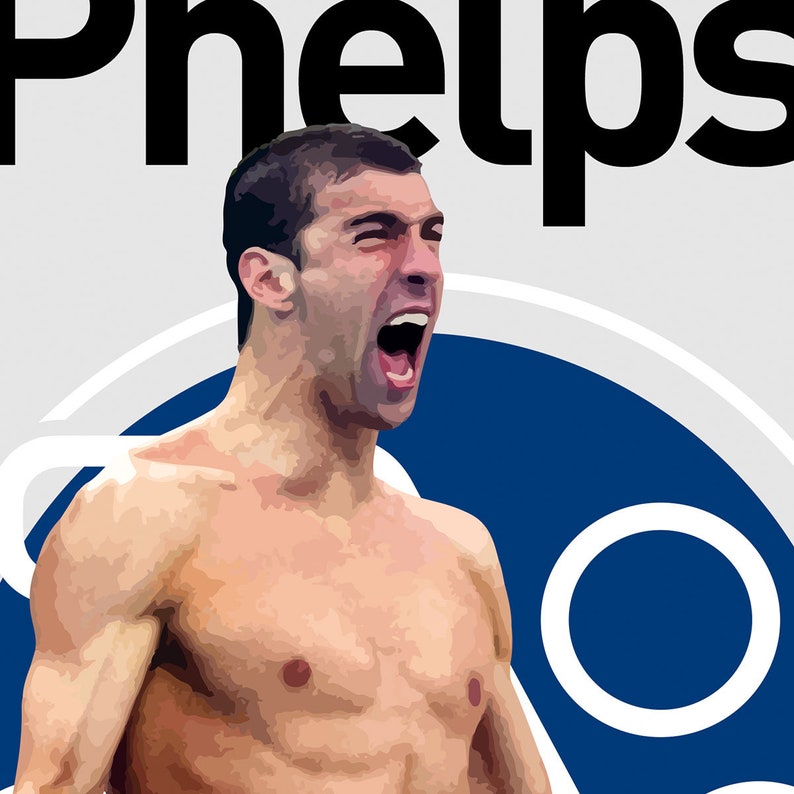 Michael Phelps Poster, Michael Phelps Print, Michael Phelps Art ...