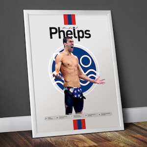 Michael Phelps Poster, Michael Phelps Print, Michael Phelps Art ...