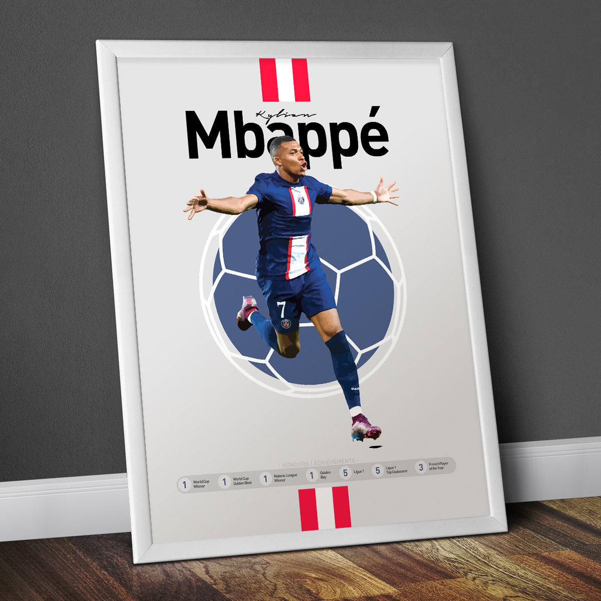 Kylian Mbappé PSG Print, Mbappé Print, Mbappé Poster, Minimalist Poster ...