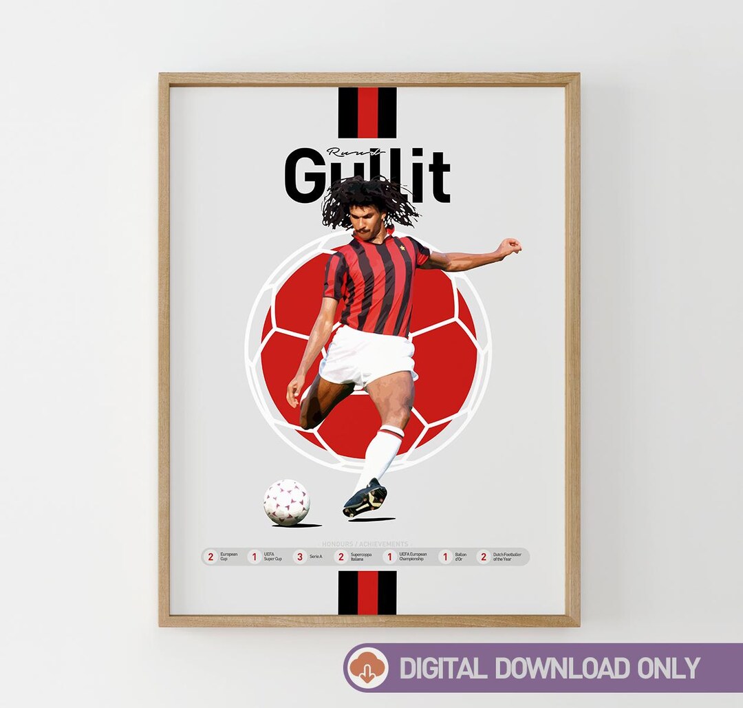 Leyenda de Ruud Gullit en Milán, descarga digital, impresión de Gullit ...